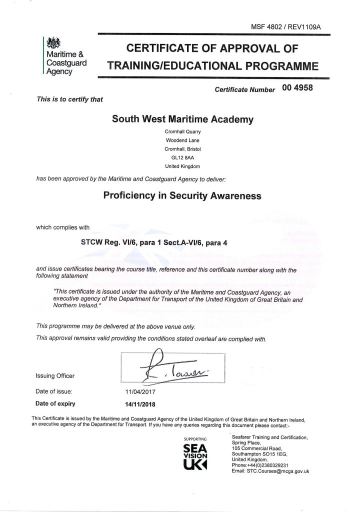 Course Approval Certificates | SWMA